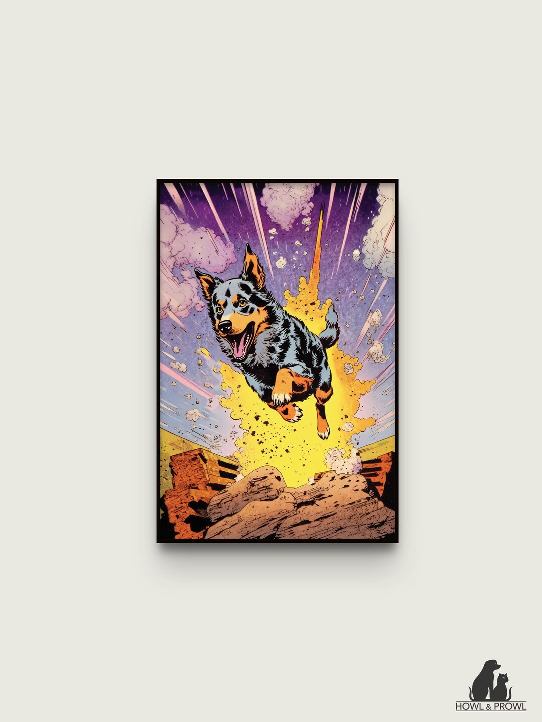 Australian Cattle Dog Comic Book Poster Digital Download Original Pet ...