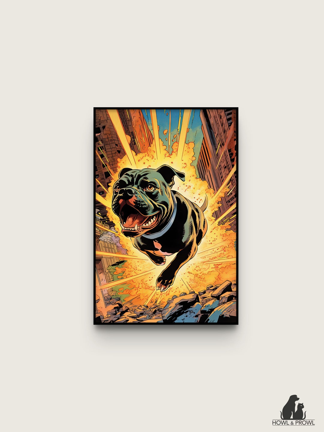 Staffy Comic Book Print Digital Art Download Pet Poster Art SBTCO01 - Etsy