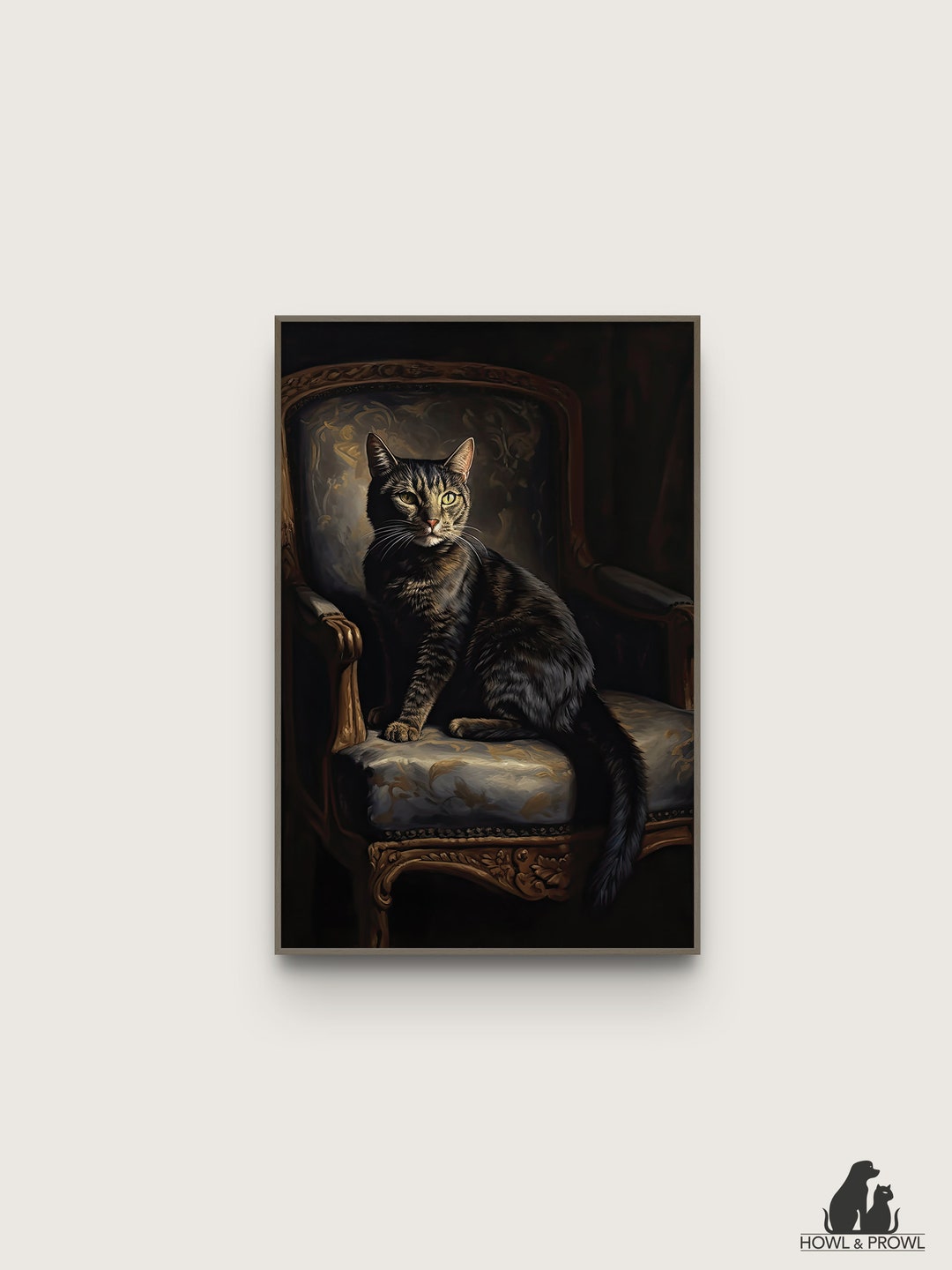 Elegant Cat on Chair Digital Download Original Artwork PCCCP01 - Etsy