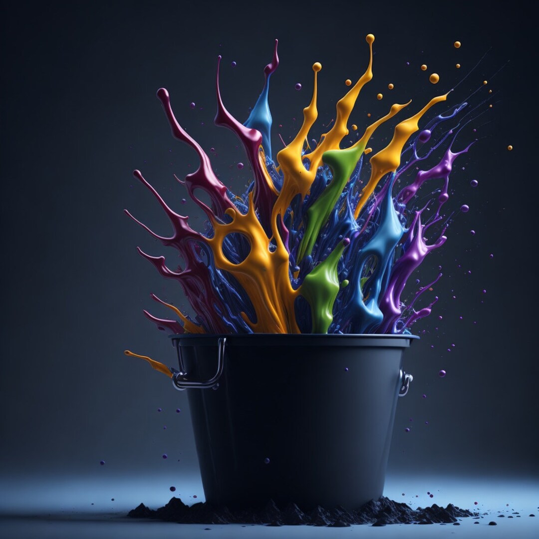 Paint Bucket Splash Art - Etsy