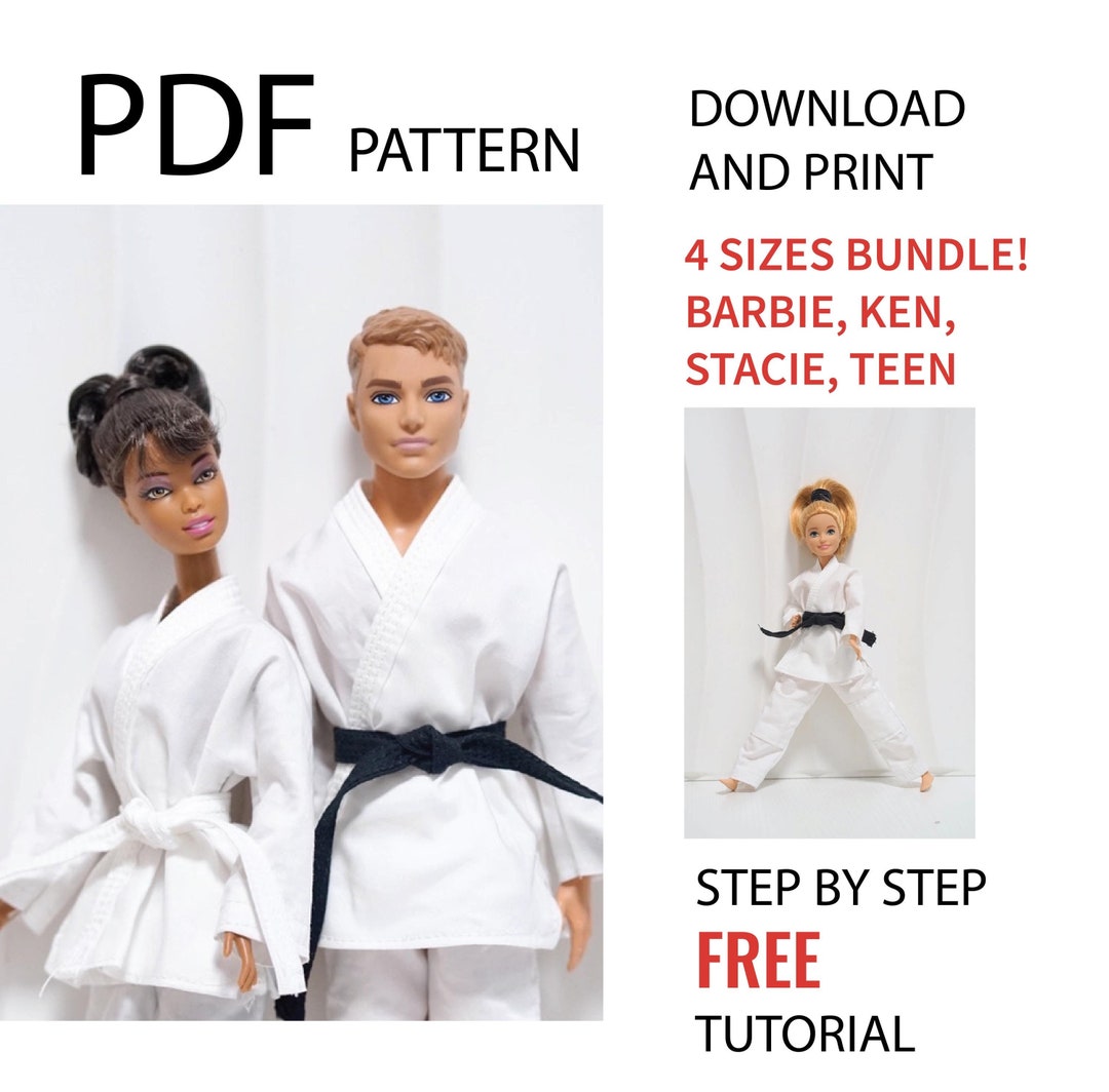 Doll Judo/karate Uniform Sewing Pattern: 4 Sizes (PDF Pattern) - Etsy