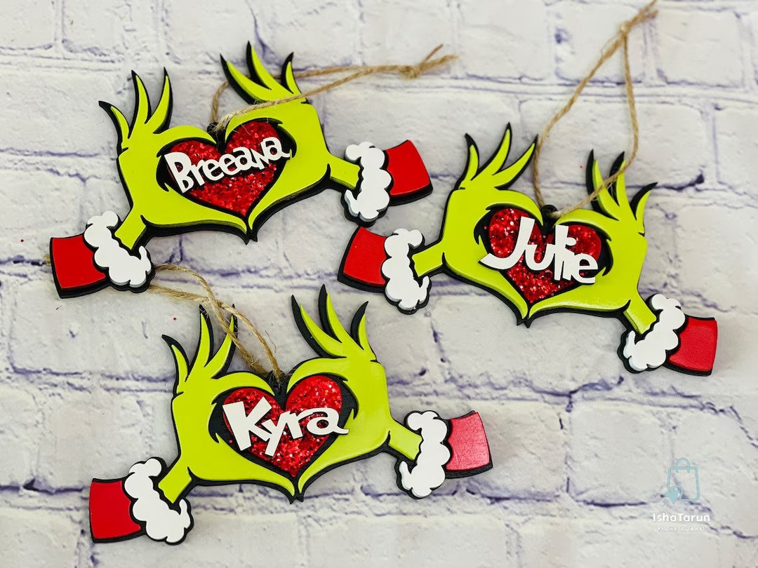 Christmas Grinch Heart Ornament Grinch Ornament With Love - Etsy Christmas Grinch Heart Ornament Grinch Ornament With Love - Etsy