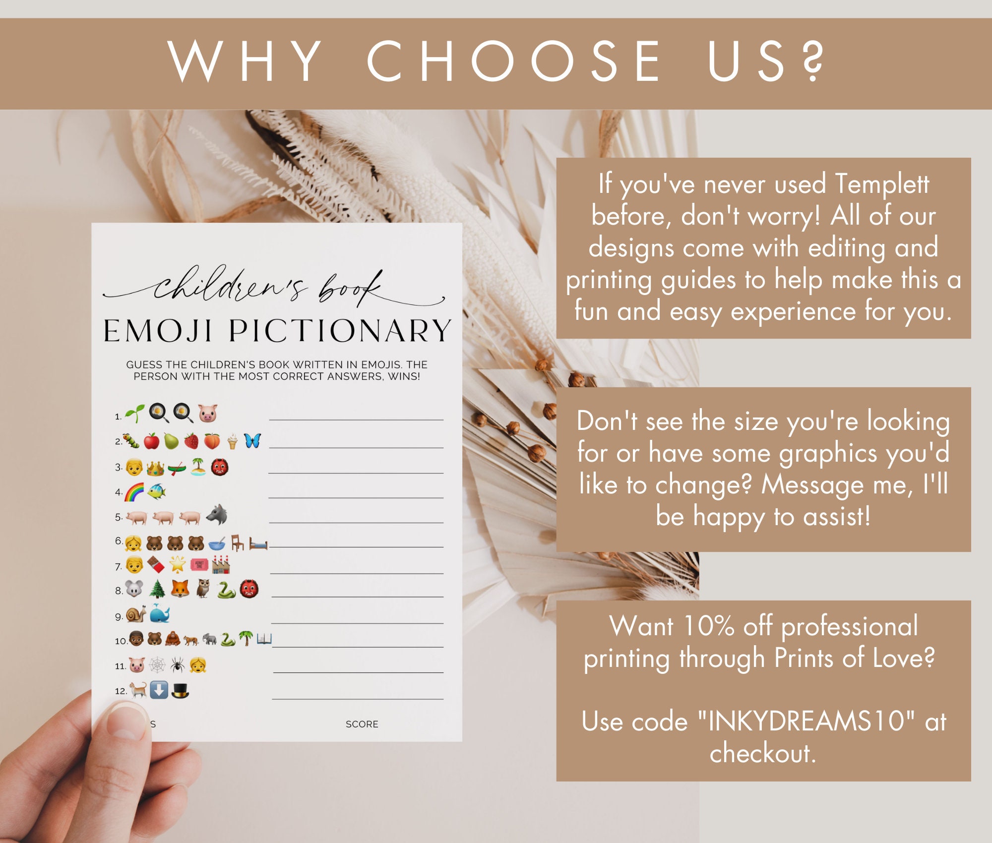 Children's Book Emoji Pictionary Game, Baby Shower Emoji Game, Emoji ...