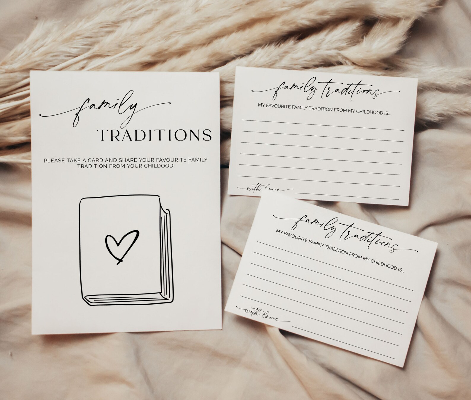 Family Traditions Game: Baby Shower Memory Card (editable Template) - Etsy