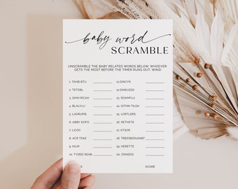 Baby Shower Game Baby Shower Word Scramble Word Scramble - Etsy