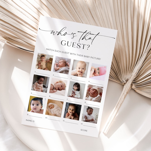 Guess the Baby Photo Game Template - Etsy