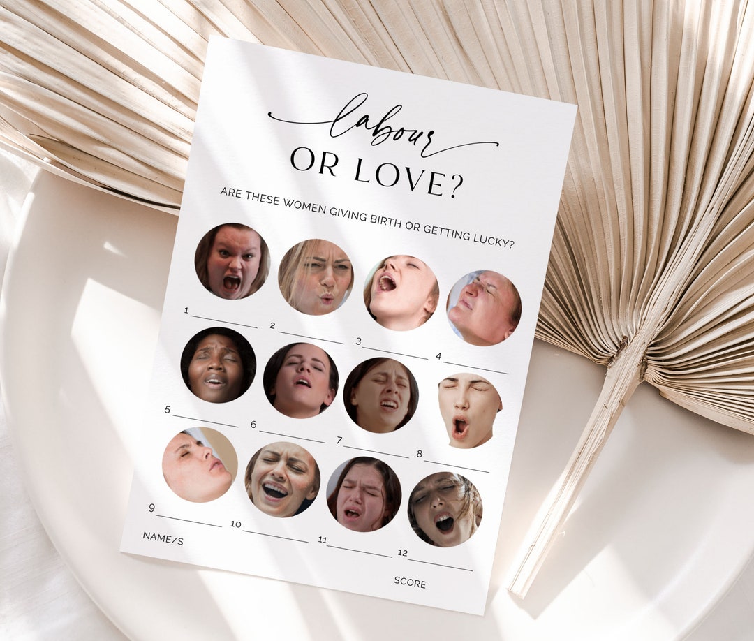 Loving or Labor Quiz, Labor or Lovin, Baby Shower Party Games ...