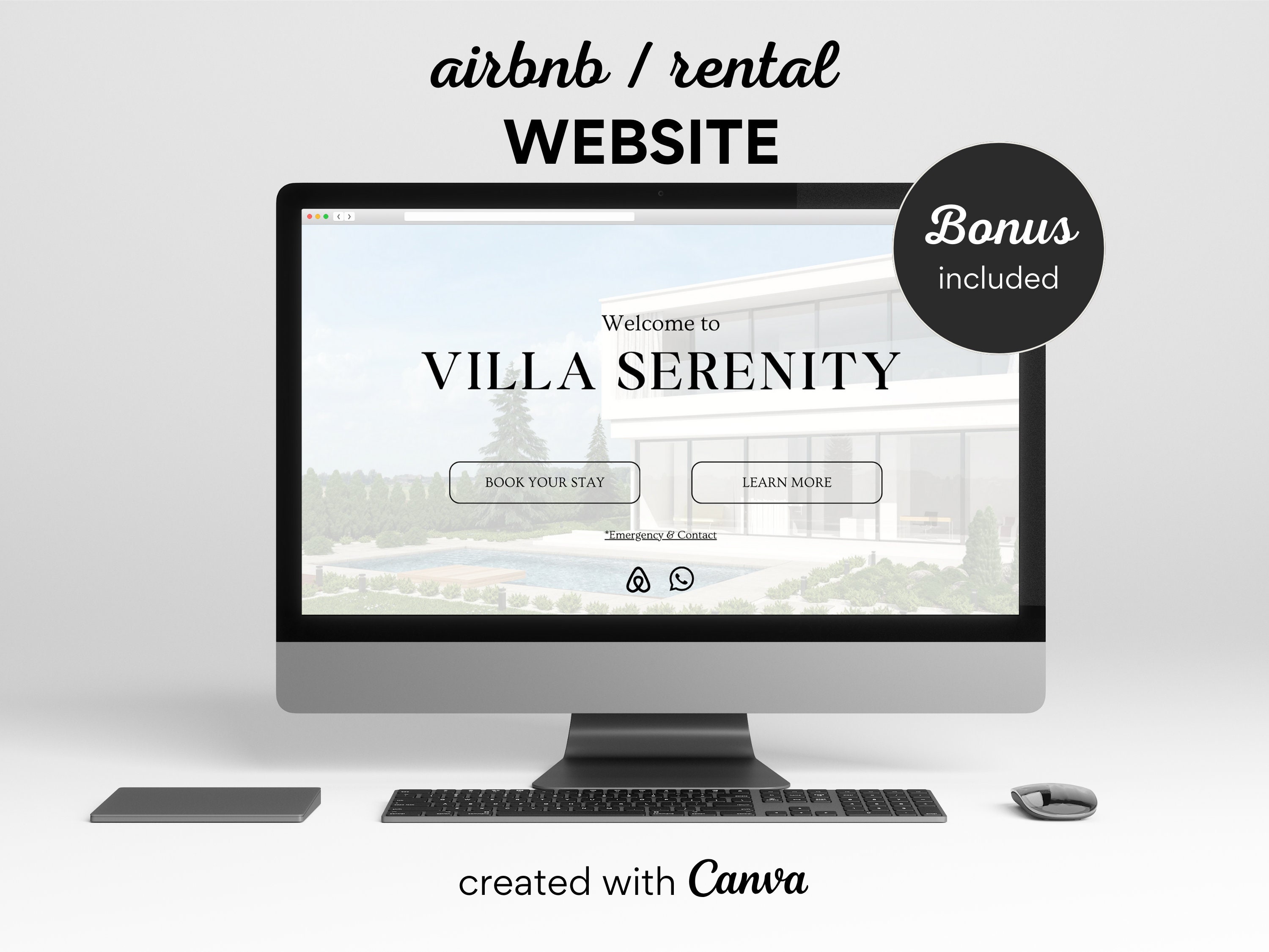 Canva Website Template for Airbnb, VRBO Rental Property Welcome Guide ...