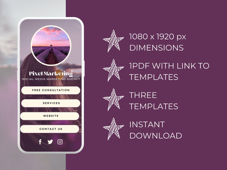 Link in Bio Template Canva Template Instagram Landing Page - Etsy