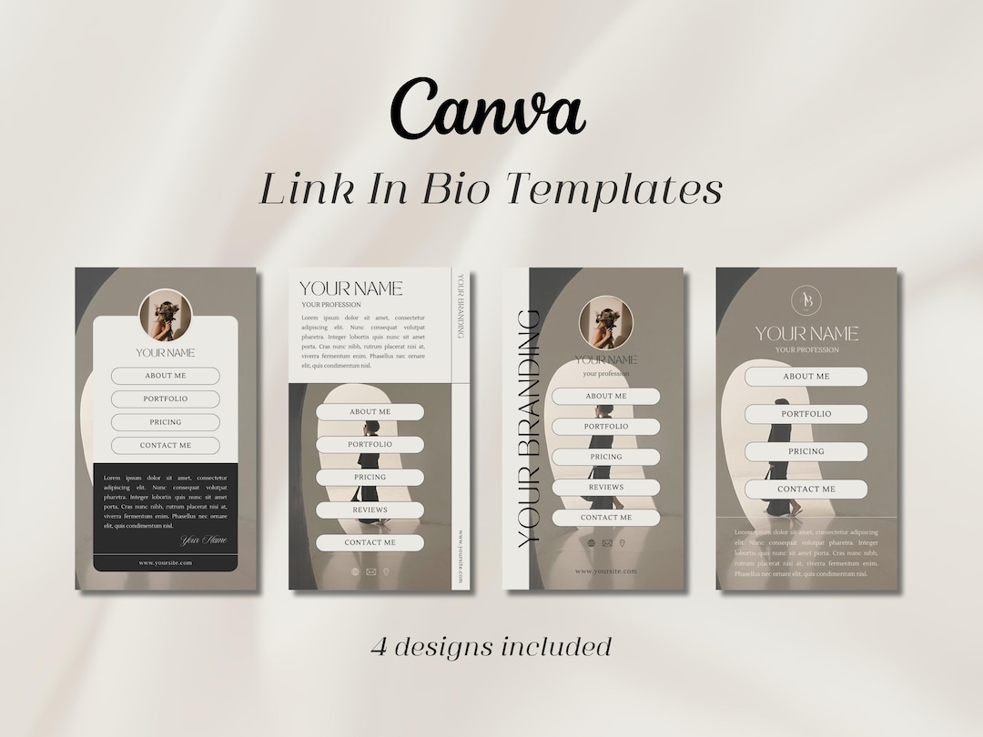 Link in Bio Template Canva, Landing Page for Instagram Tik Tok ...