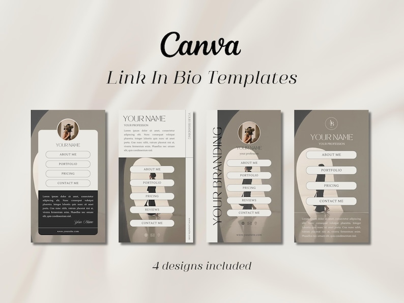 Link in Bio Template Canva, Landing Page for Instagram Tik Tok ...