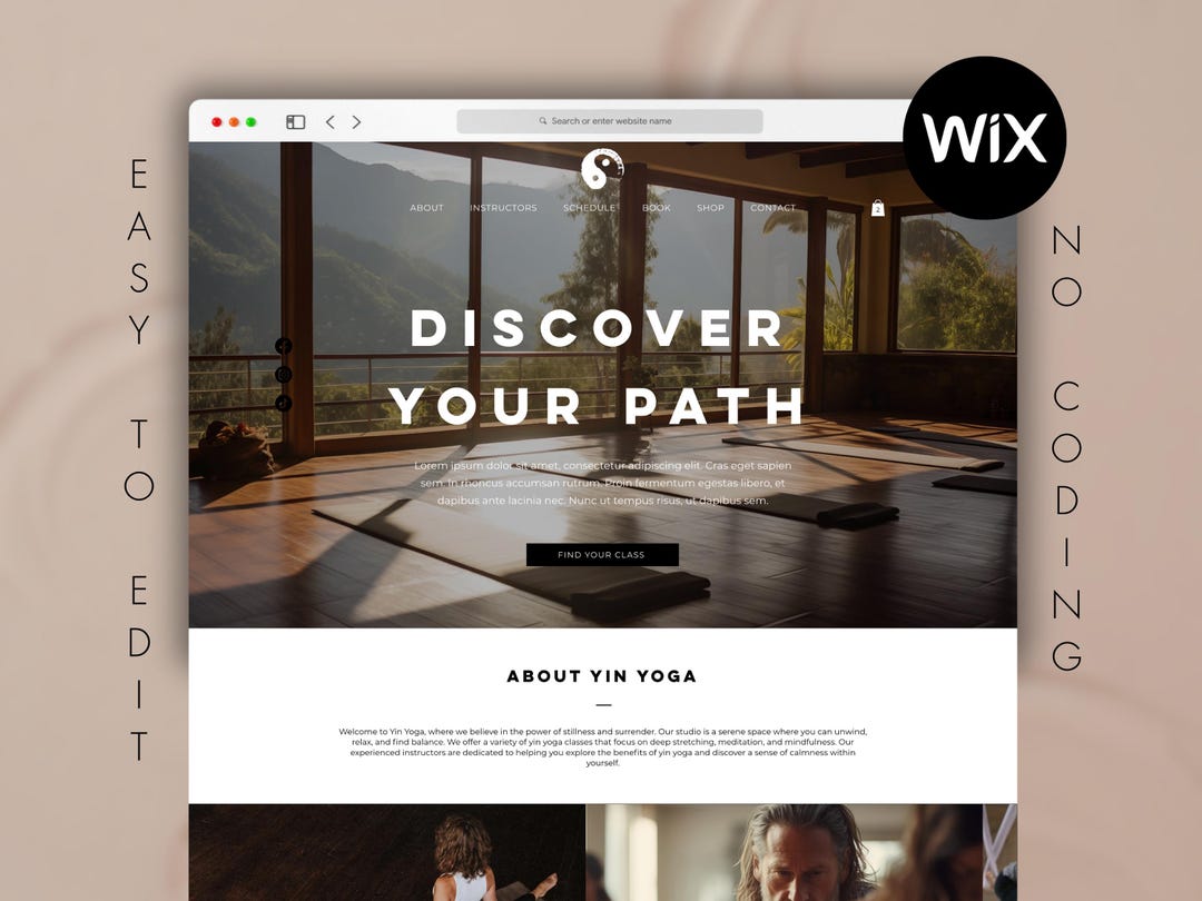 Wix Website Template for Yoga Studio, Fitness Meditation Wellness Coach ...