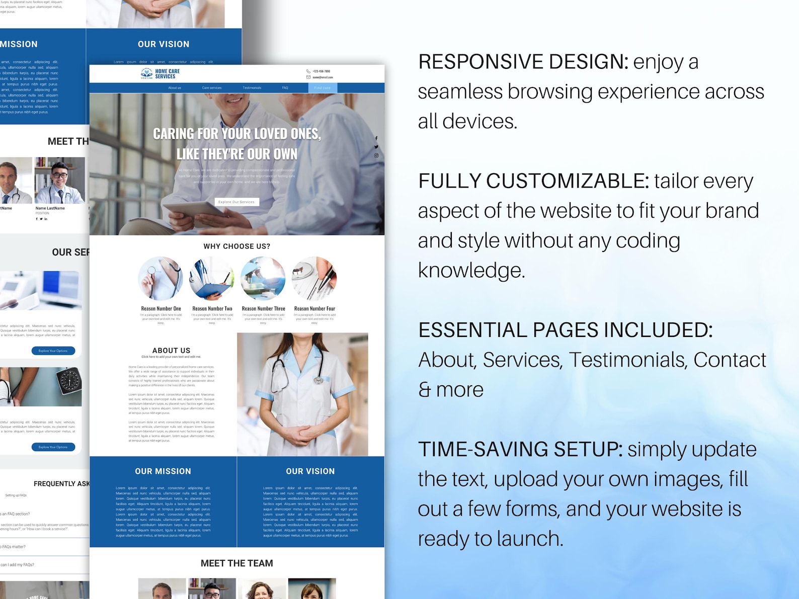 Home Care Wix Website Template, Clean Healthcare Design, Nursing ...