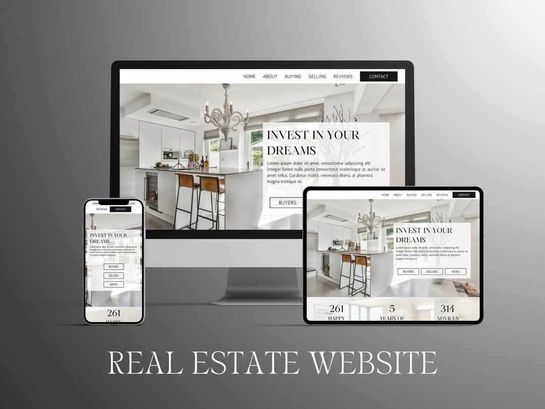 Real Estate Website for Real Estate Agent, Luxury Marketing Canva ...