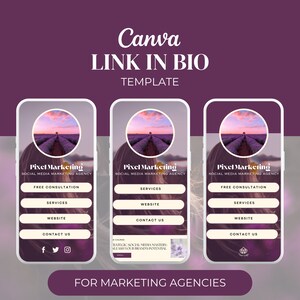 Link in Bio Template Canva Template Instagram Landing Page - Etsy