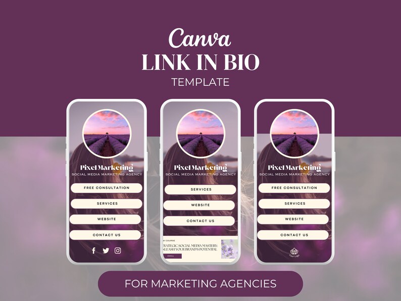 Link in Bio Template Canva Template Instagram Landing Page - Etsy
