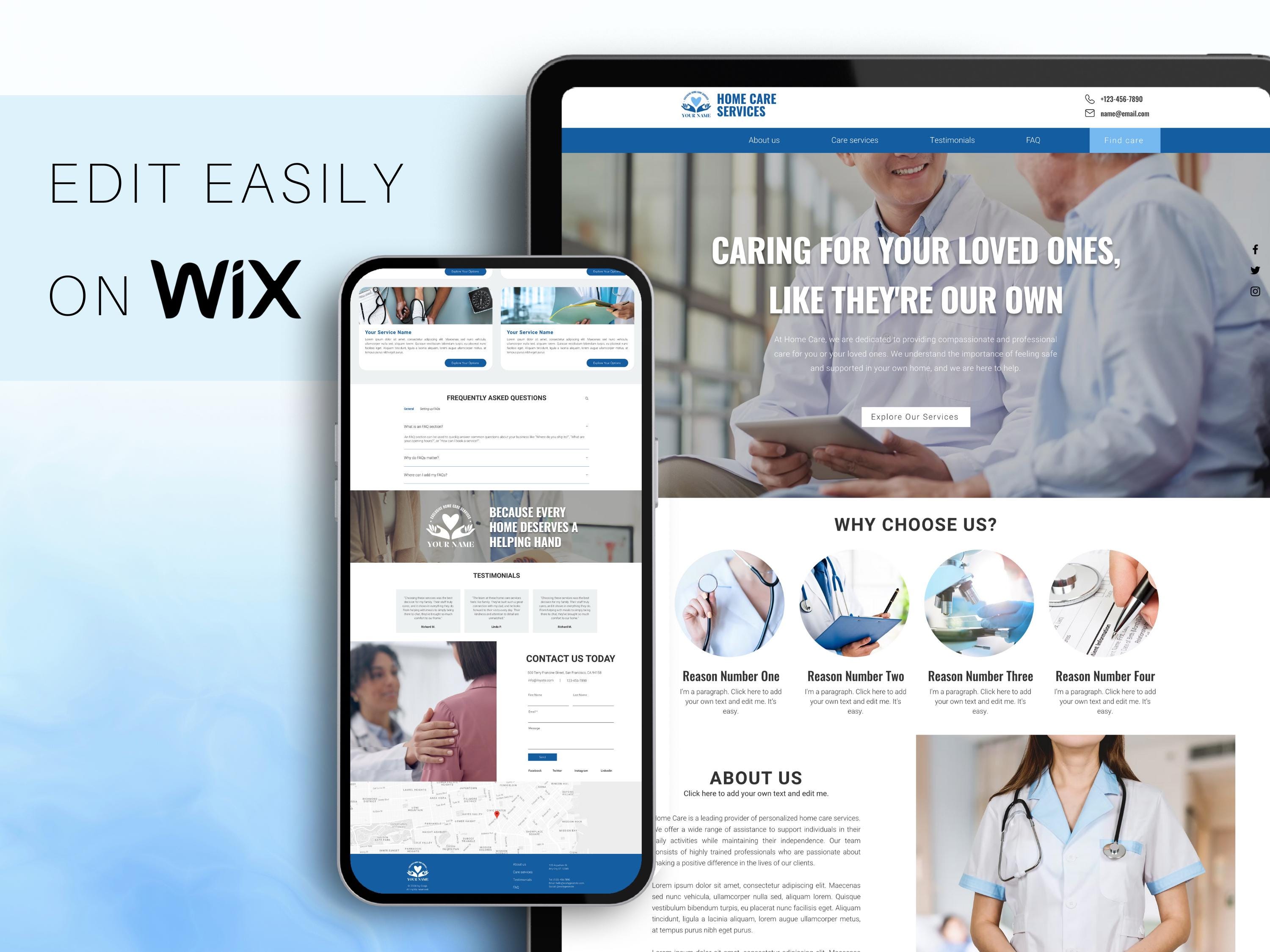 Home Care Wix Website Template, Clean Healthcare Design, Nursing ...