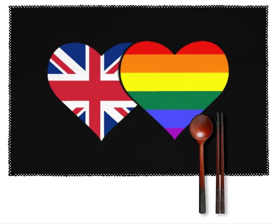 UK British and LGBT Flag Placemats Set of 4 Non-slip Dining - Etsy