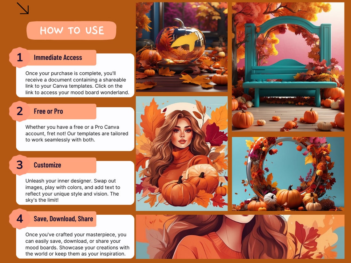 Customizable Fall Mood Board Templates Canva Autumn Moodboard Design ...