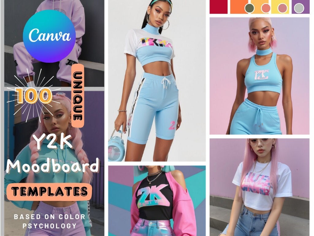 Customizable Canva Y2K Mood Board Templates Trendy Aesthetic Collage ...