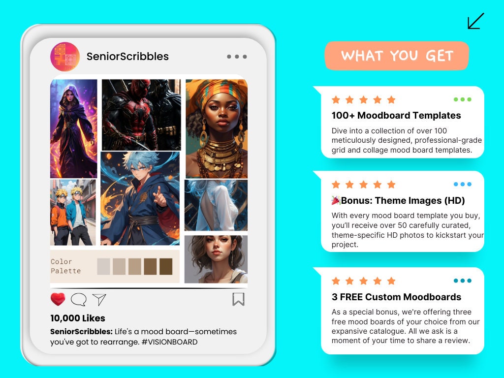 Customizable Character Mood Board Templates Editable Canva Creative ...