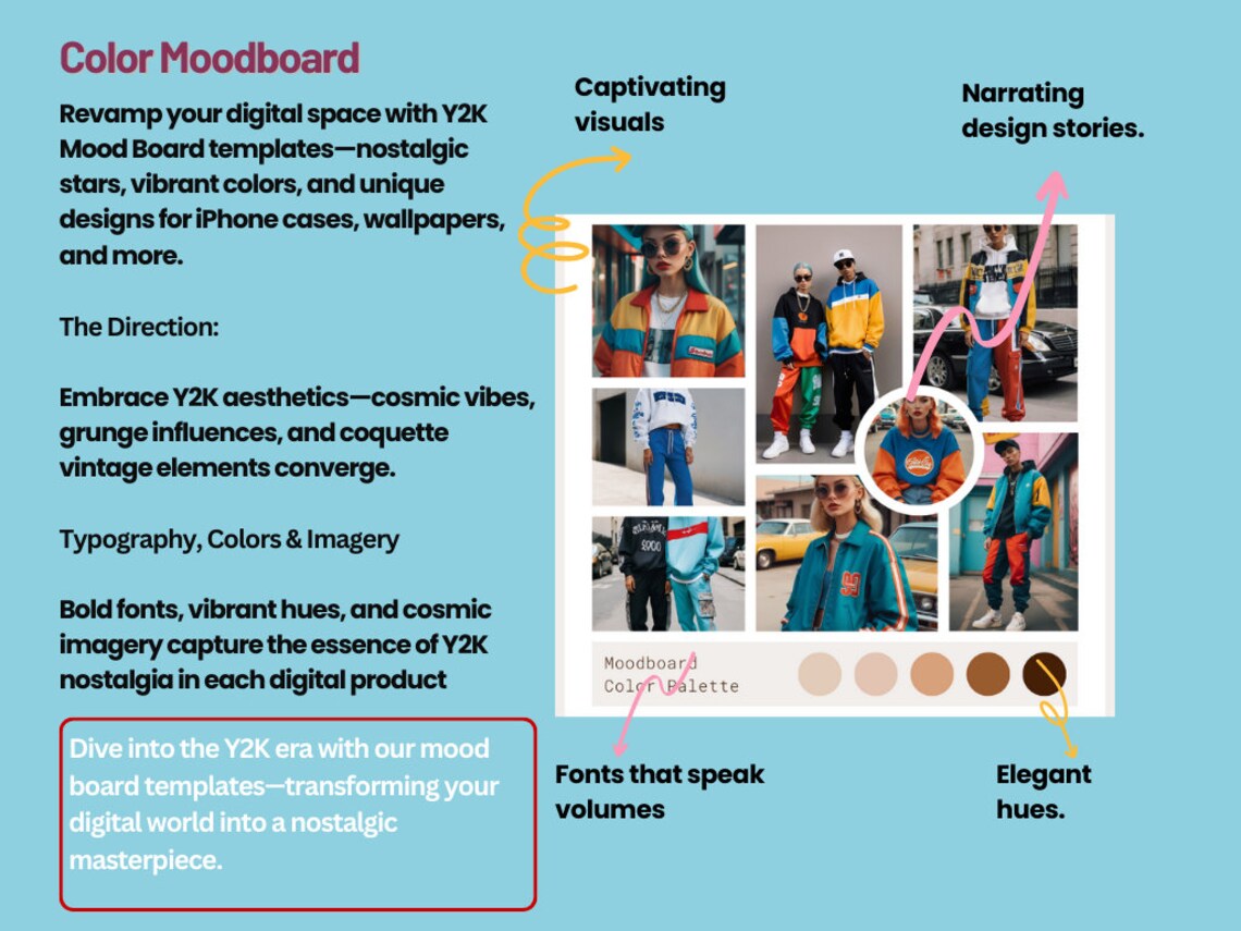 Customizable Canva Y2K Mood Board Templates Trendy Aesthetic Collage ...