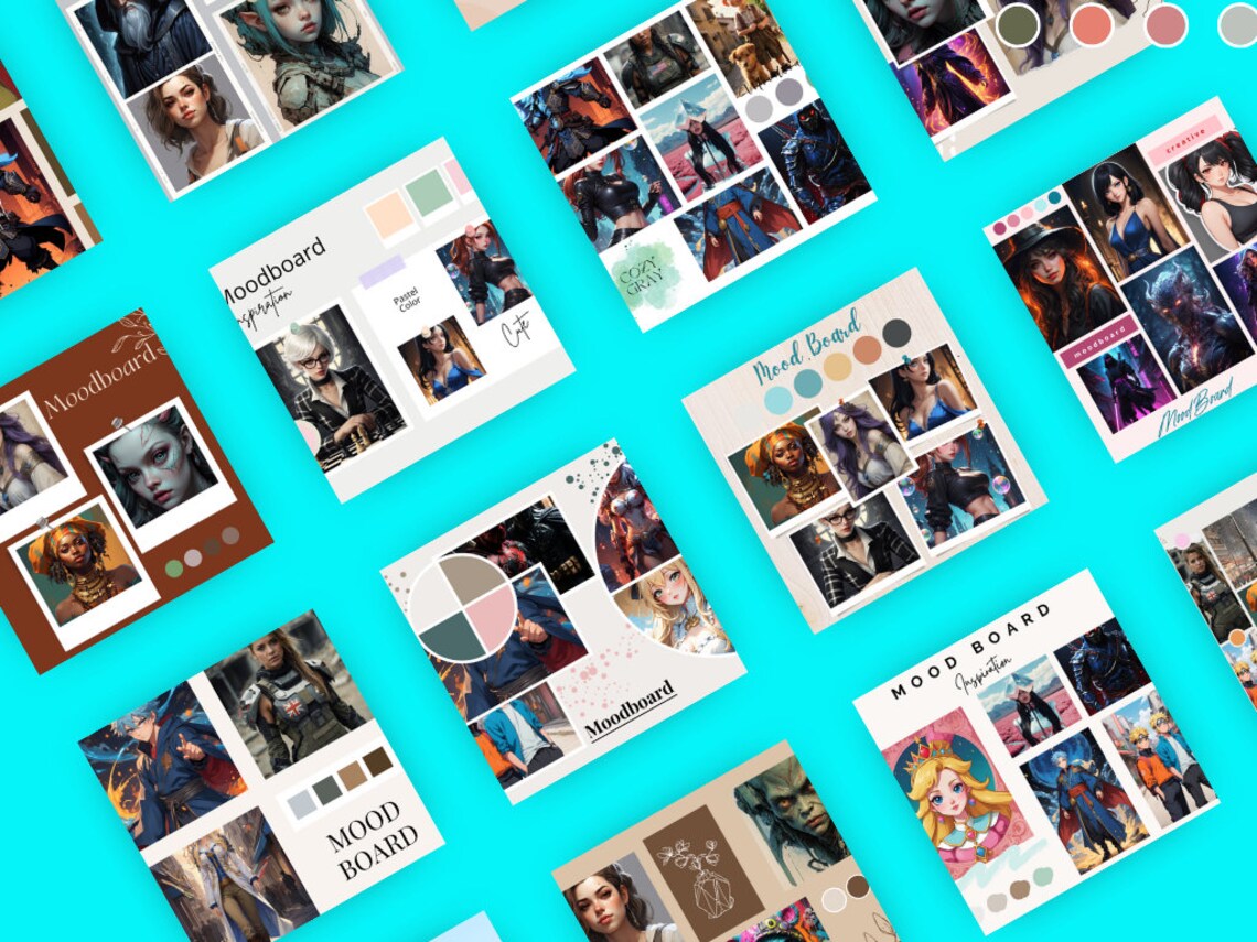 Customizable Character Mood Board Templates Editable Canva Creative ...