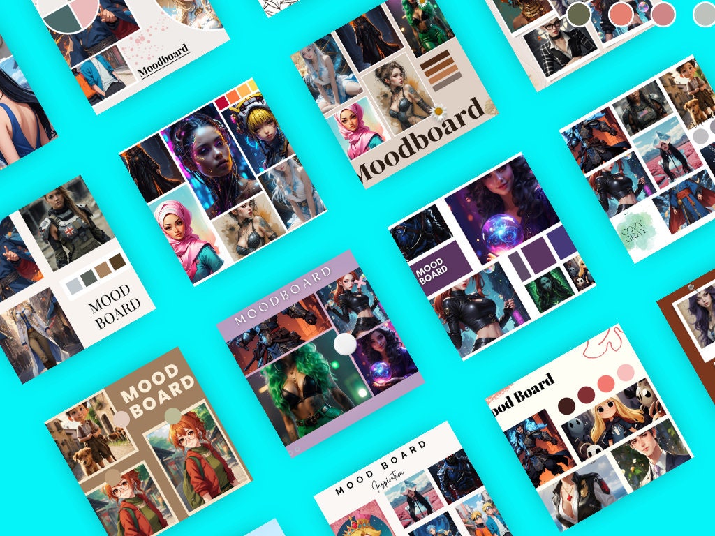 Customizable Character Mood Board Templates Editable Canva Creative ...