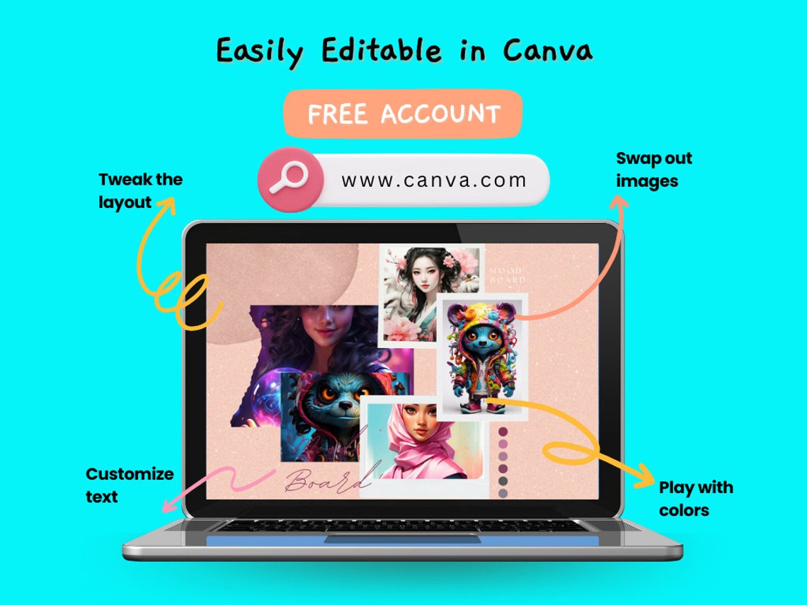 Customizable Character Mood Board Templates Editable Canva Creative ...