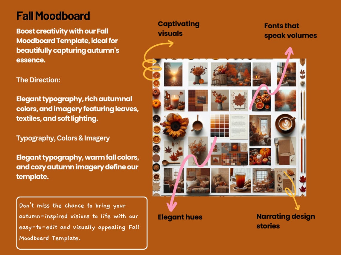 Customizable Fall Mood Board Templates Canva Autumn Moodboard Design ...