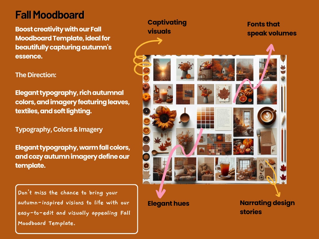 Customizable Fall Mood Board Templates Canva Autumn Moodboard Design ...