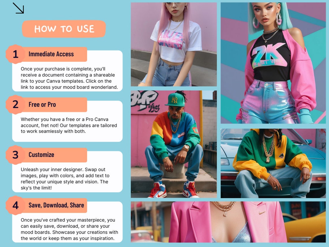Customizable Canva Y2K Mood Board Templates Trendy Aesthetic Collage ...
