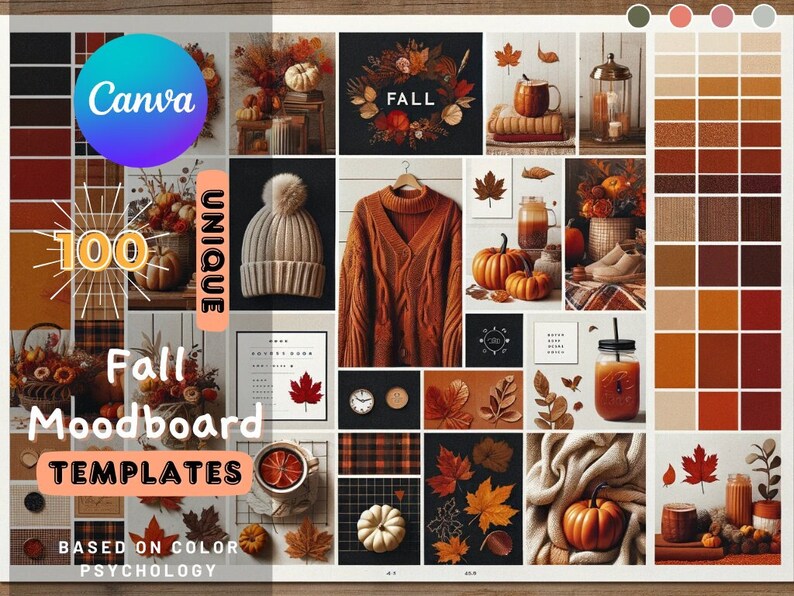 Customizable Fall Mood Board Templates Canva Autumn Moodboard Design ...