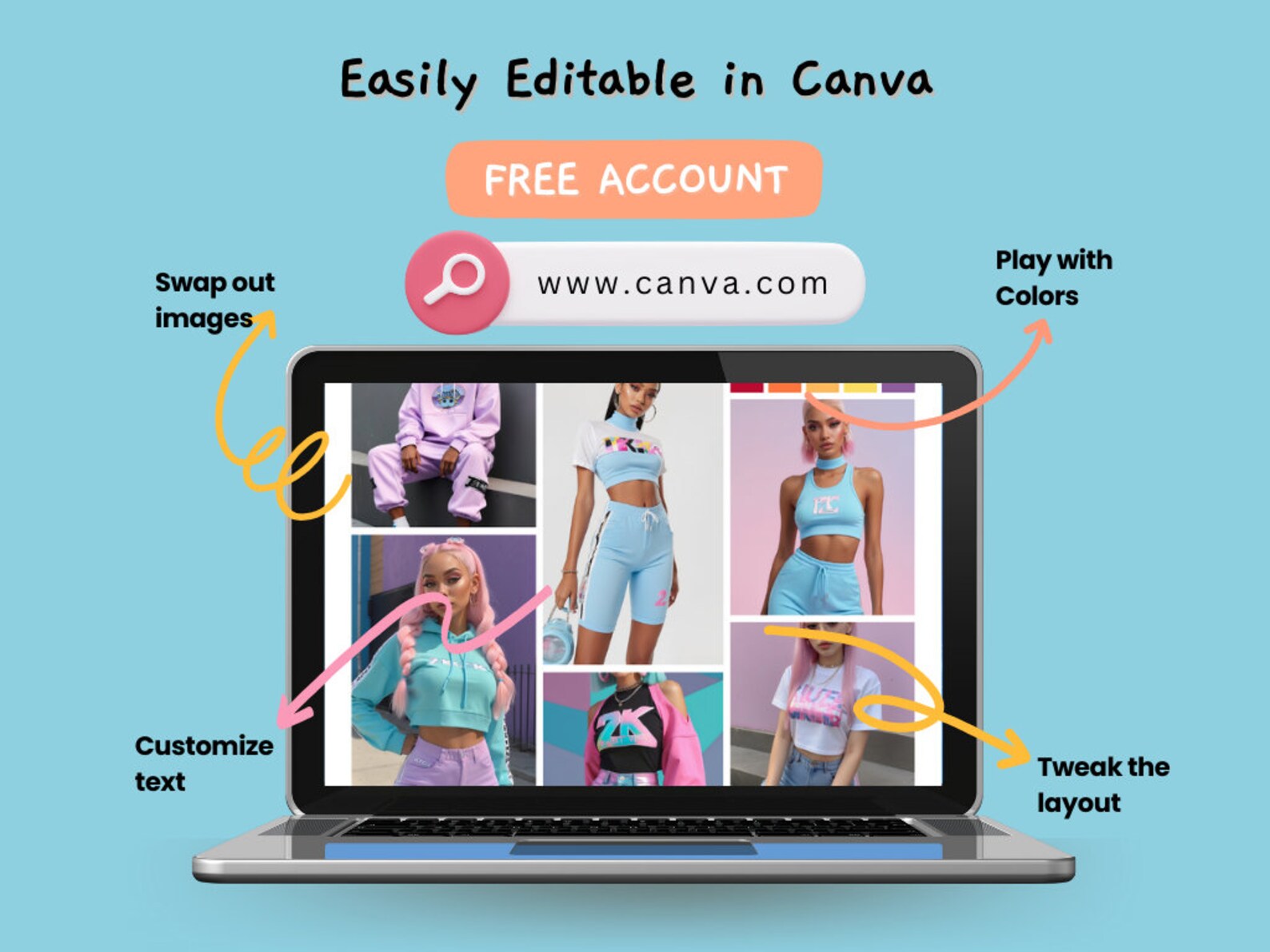 Customizable Canva Y2K Mood Board Templates Trendy Aesthetic Collage ...