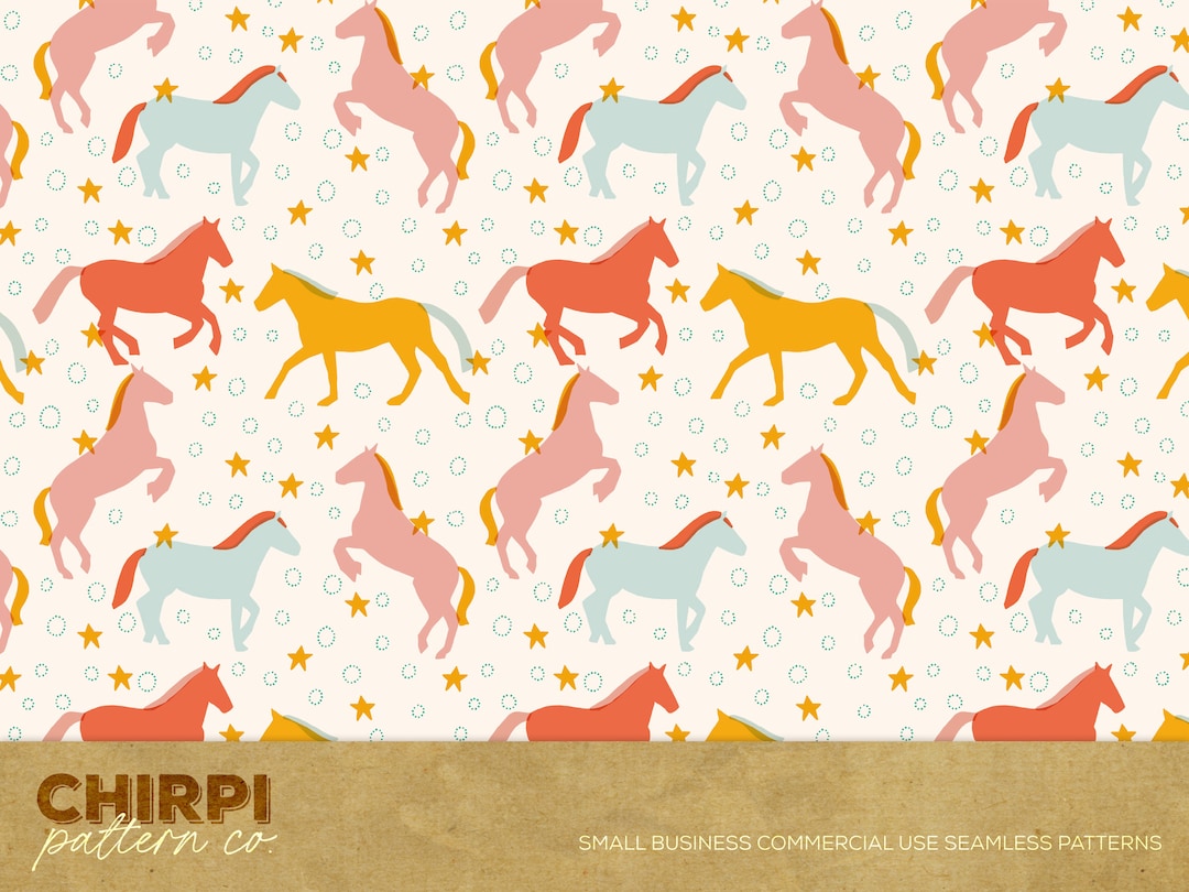 Horses Galloping Seamless Repeat Pattern File for Commercial Use ...