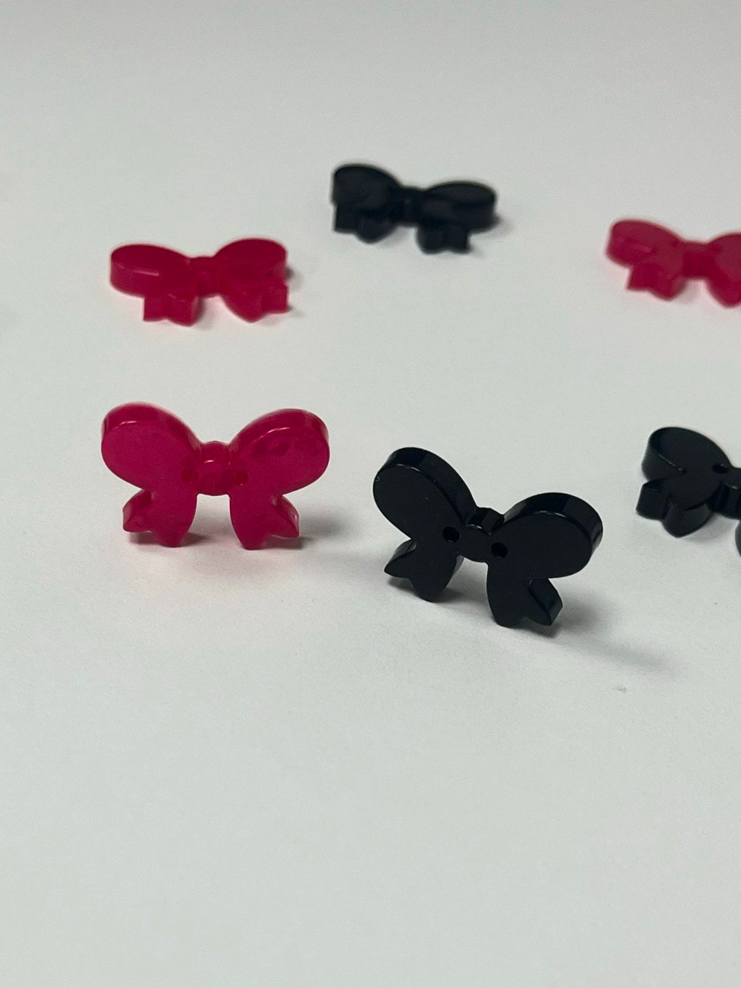 Beautiful Handmade Pack of 5 Bow Shaped Resin Buttons - Etsy