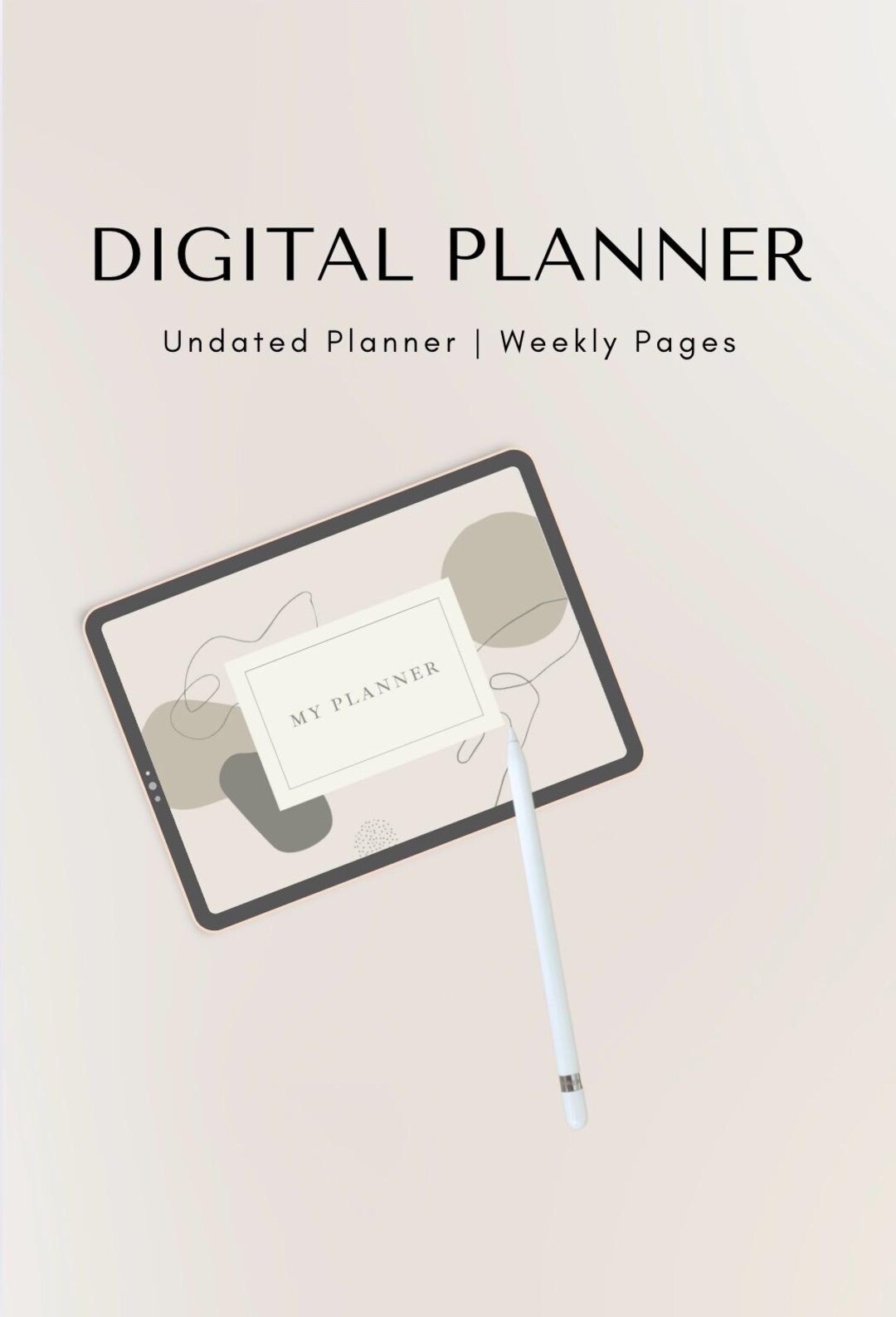 Minimal Weekly Planner Printable | iPad Digital (PDF A4 & Digital ...