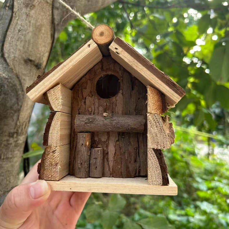 Handmade Wooden Birdhouse — Outdoor Garden Nesting Box PQ396 - Etsy