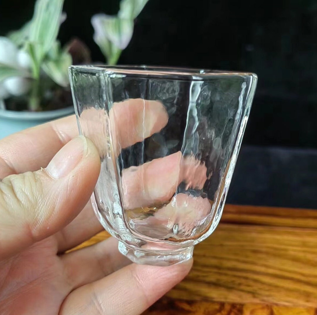 Set of 4 1.7oz Japanese Sense of Crystal Kung Fu Tea, Octagonal Hand ...