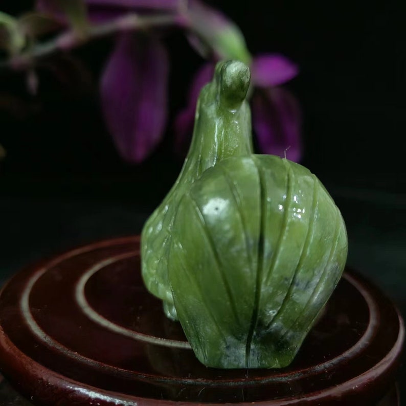 Hand-carved Green Jade Chicken Figurine, Gemstone Rooster Statue - Etsy