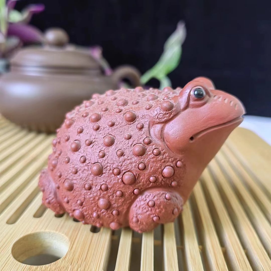 Zisha Purple Clay Golden Toad Statue Animal,tea Pet Teapot Creative ...