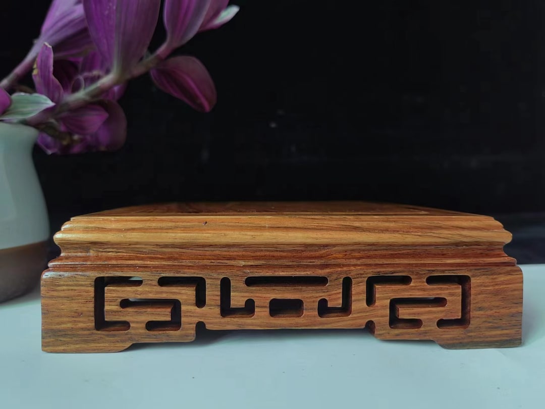 Square Carving Fine Solid Wood Display Stand Teak Hardwood Plinth Base ...