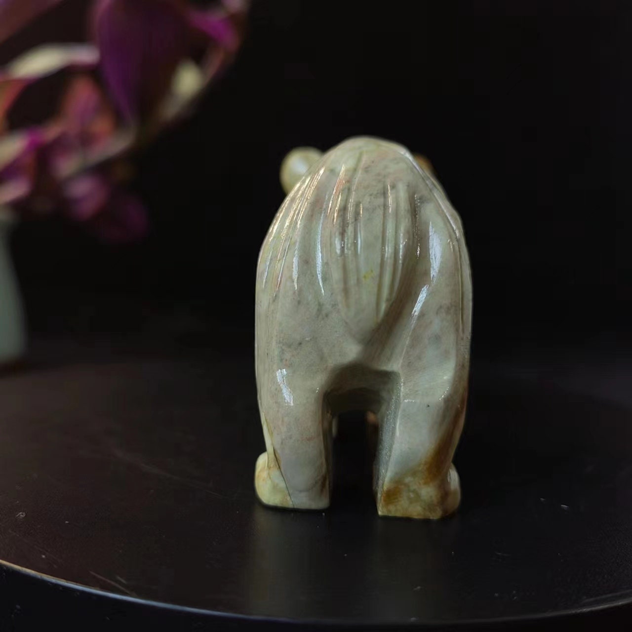 Natural Soap Stone Carved Bear Ornaments Crystal Healing Bear Otamus ...