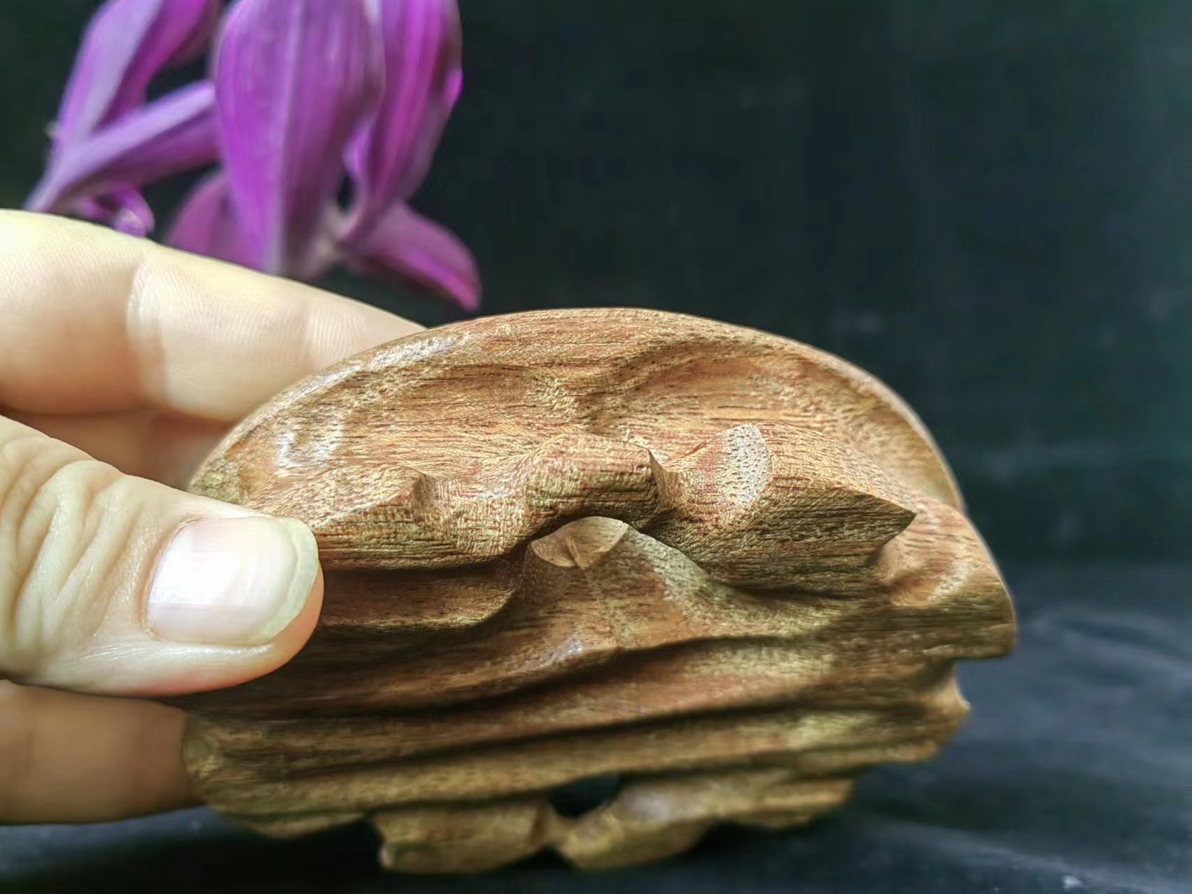 Oval Solid Wood Display Stand Teak Hardwood Plinth Base Trophy Lamp ...