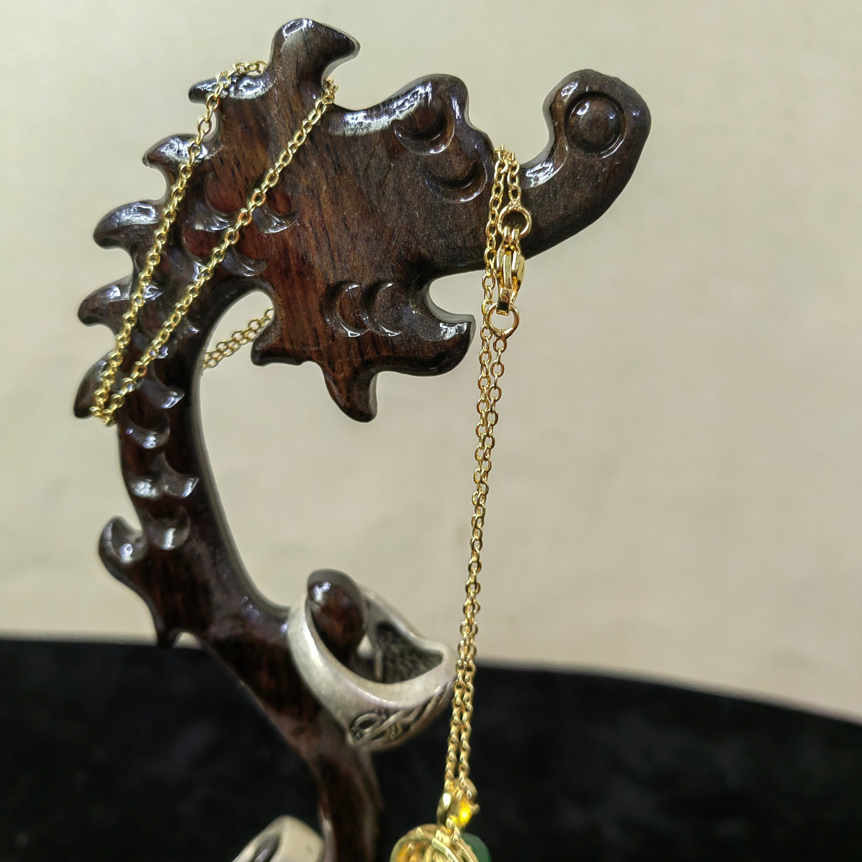Carved Wood Dragon Jewelry Display Stand, Rustic Statue - Etsy