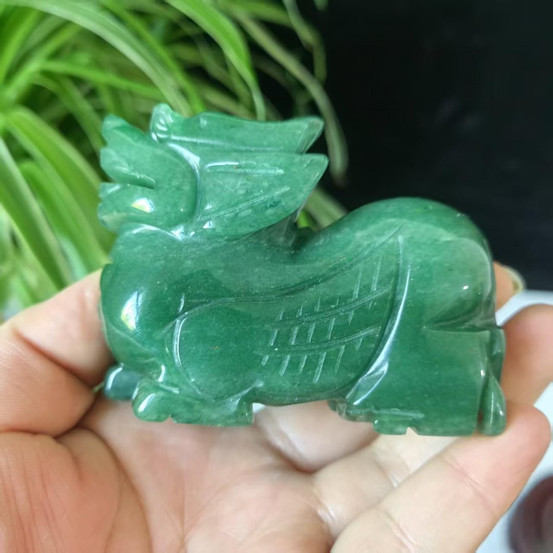 Aventurine Pixiu Figurine, Green Jade Pi Yao, Feng Shui Decor - Etsy