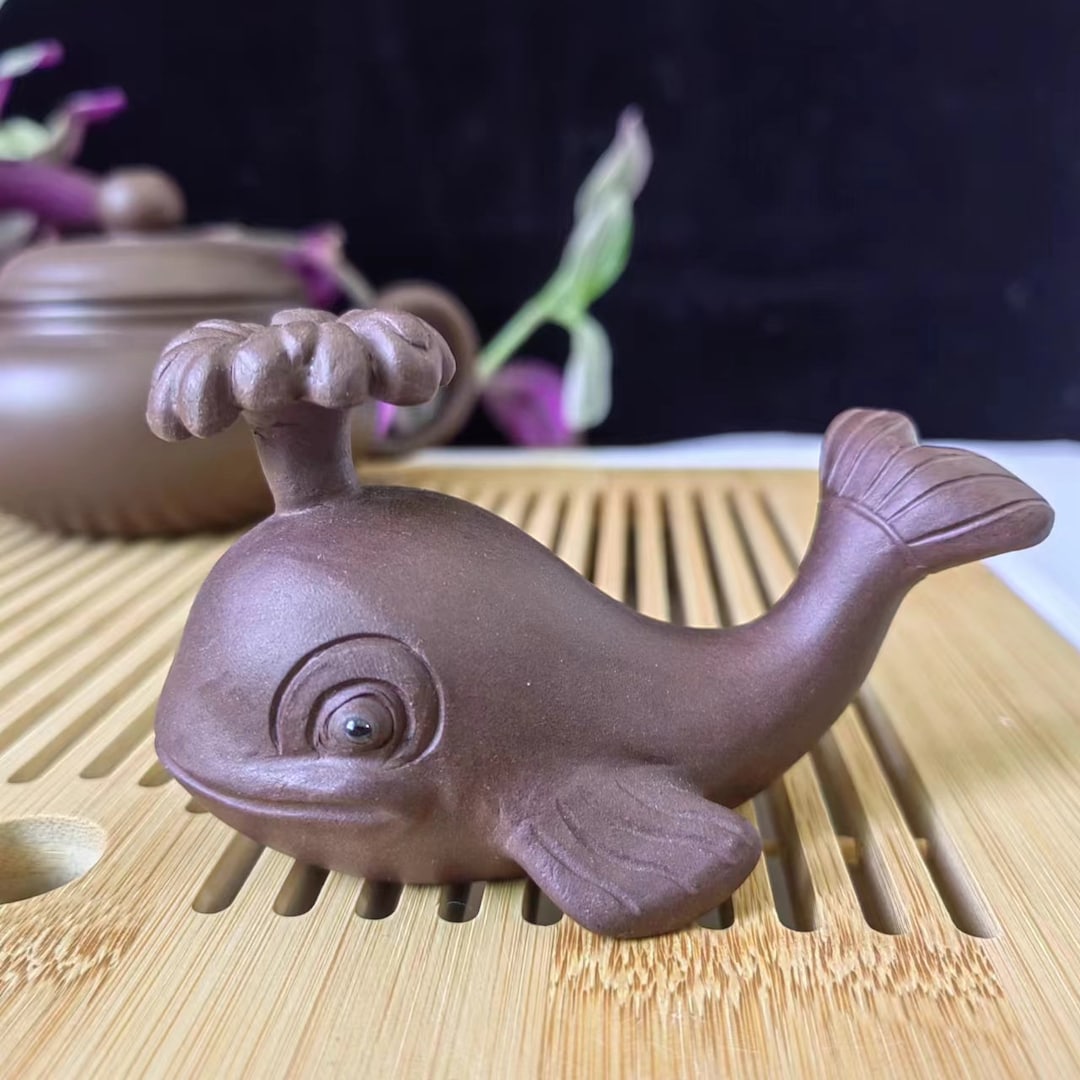 Zisha Purple Clay Cute Whale Statue Animal,tea Pet Teapot Creative ...