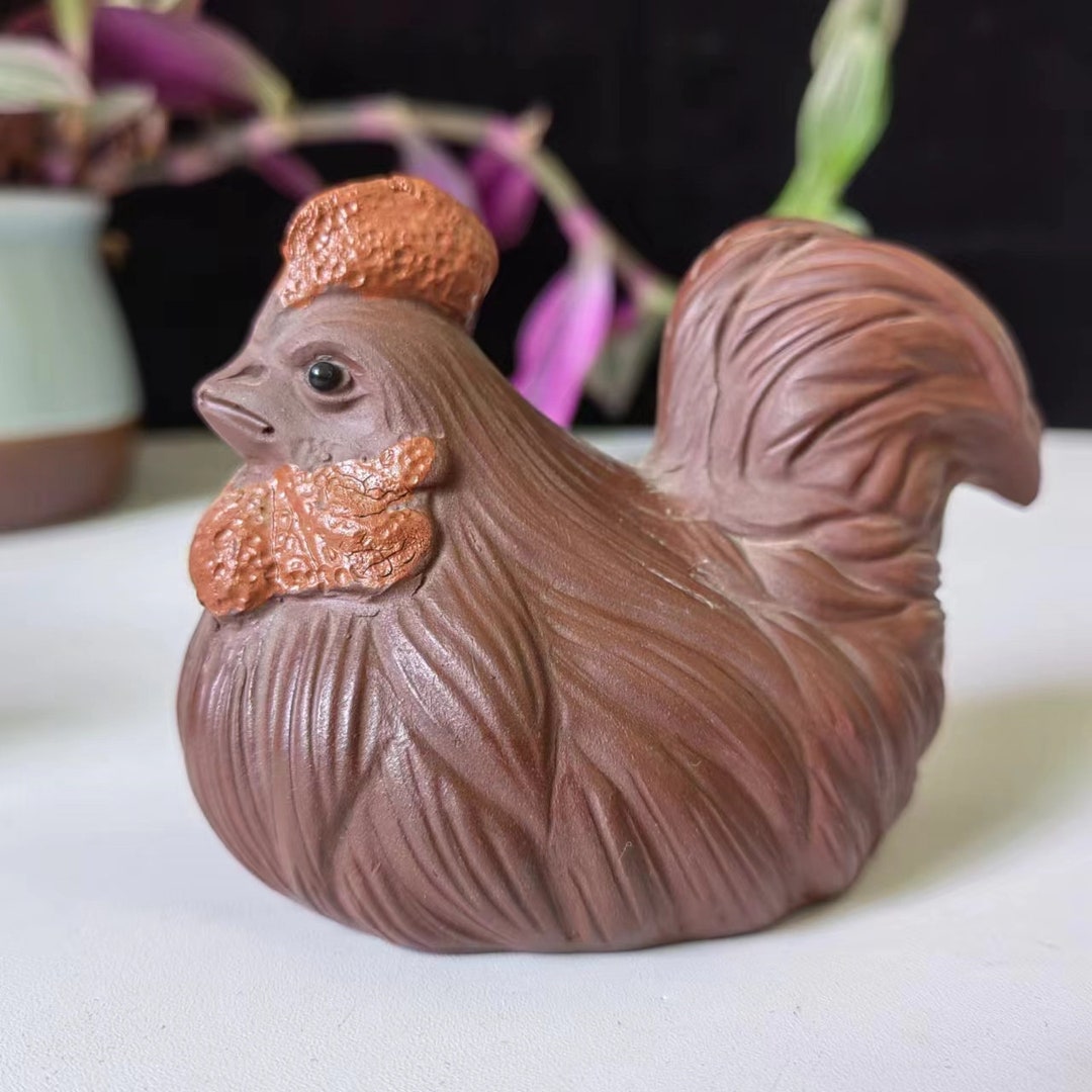 Zisha Purple Clay Cute Hen Statue Animal, Tea Pet Teapot Creative Hen ...