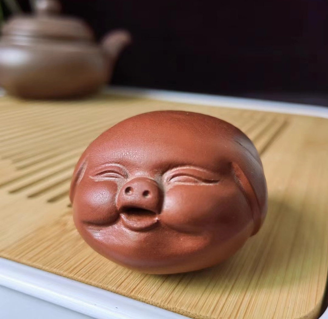 Zisha Purple Clay Pig Tea Pet, Yixing Table Decor - Etsy