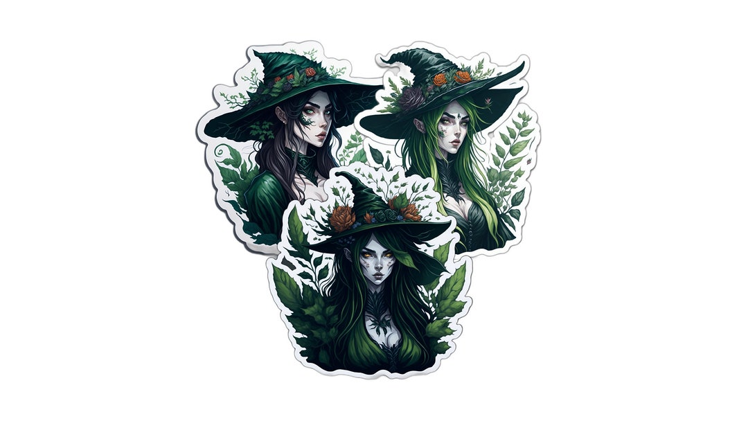 3 Friendly Witches Surrounded by Beautiful Flowers and - Etsy